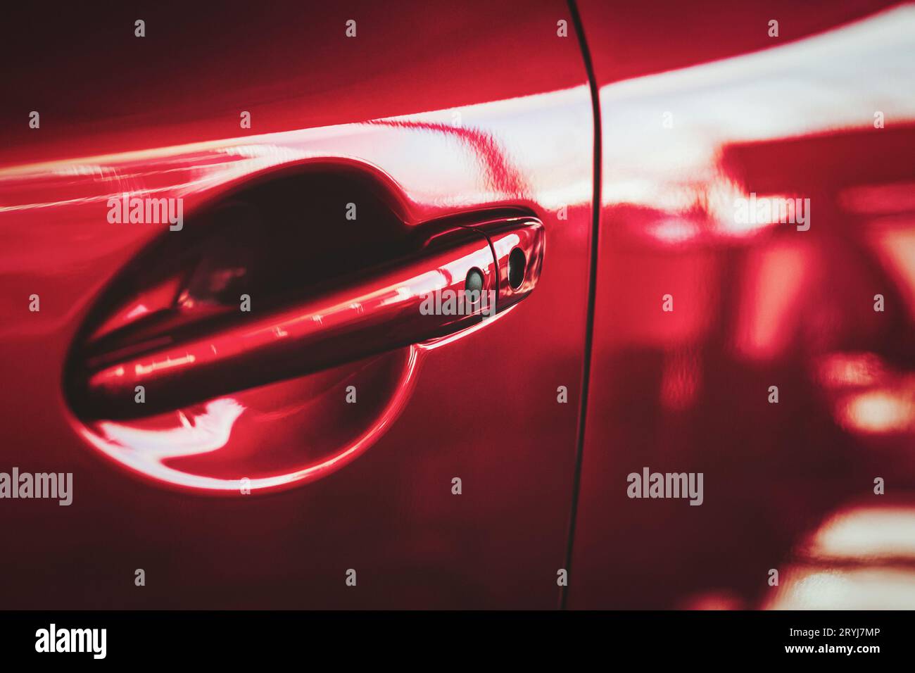 Car door handle with sensor of keyless entry system Stock Photo - Alamy