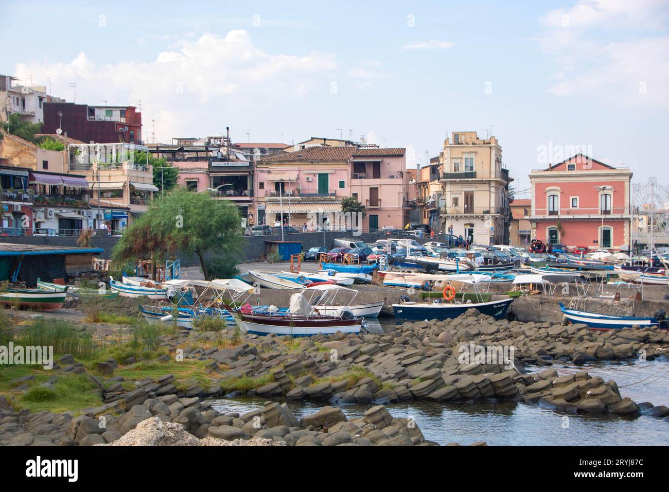The village of Aci Trezza on cyclops riviera Stock Photo - Alamy