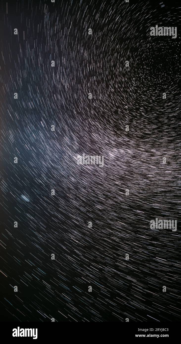 4k Time Lapse Night Starry Sky Stars And Meteoric Track Trails. Stars ...