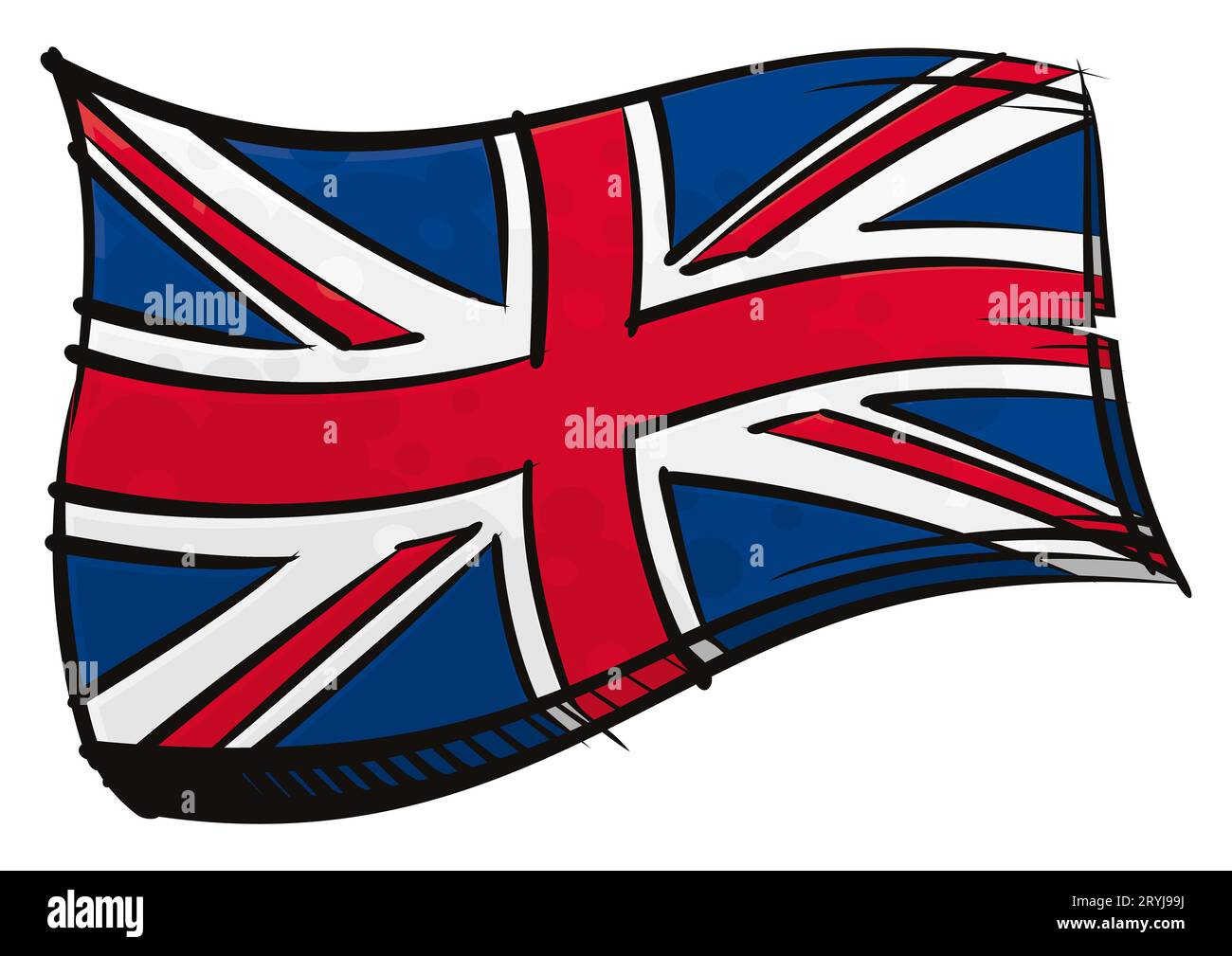 United Kingdom national flag created in graffiti paint style Stock ...