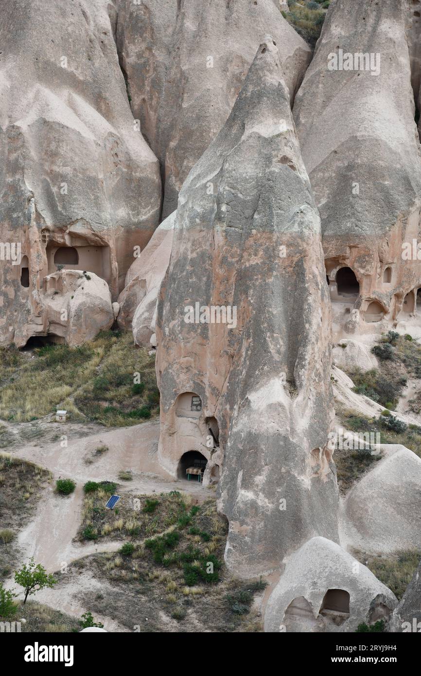 View of the multicoloured sandstone rocks, sediments in the Rose Valley ...
