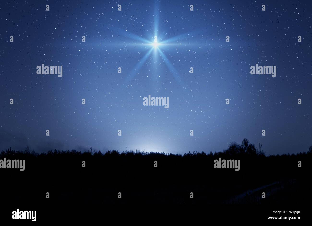 Christmas star. Background of the beautiful nite dark starry sky and ...