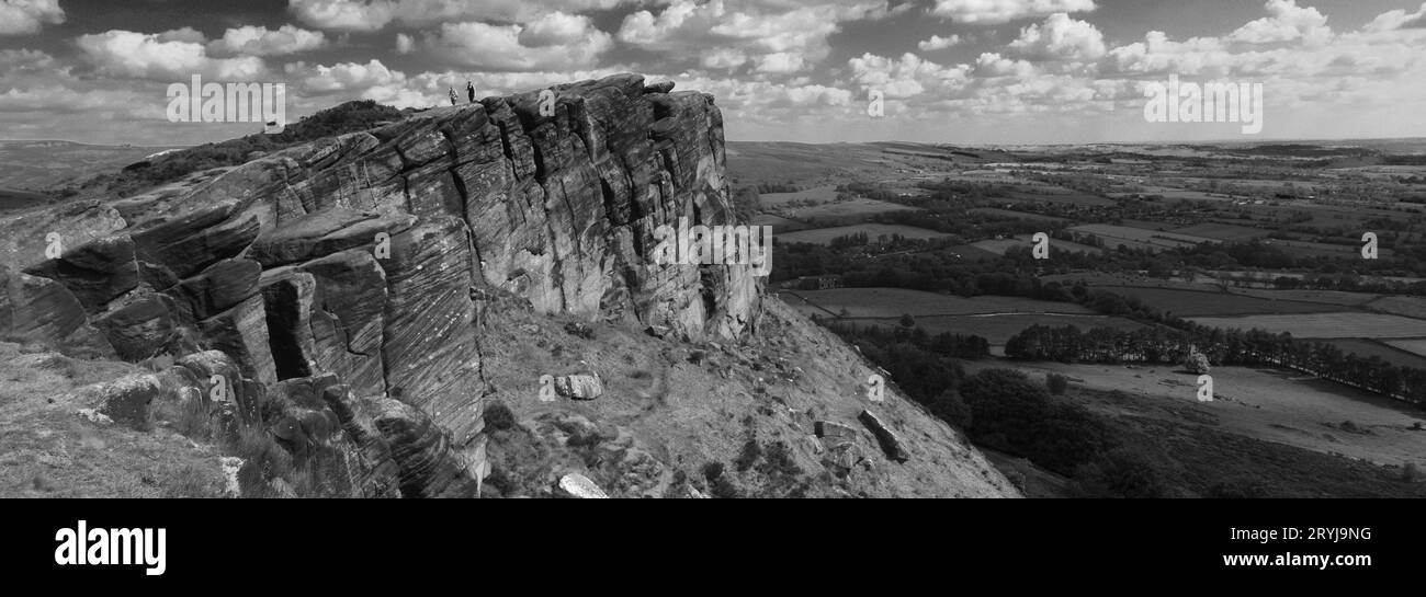 View to Hen Cloud rock, the Roaches Rocks, Upper Hulme, Staffordshire ...