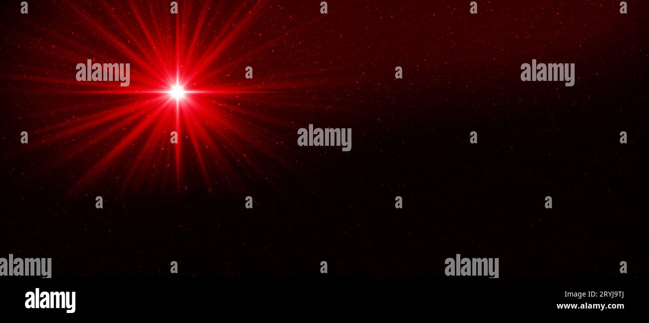 Dark red night sky with bright star. Baner format. Christmas Star of ...
