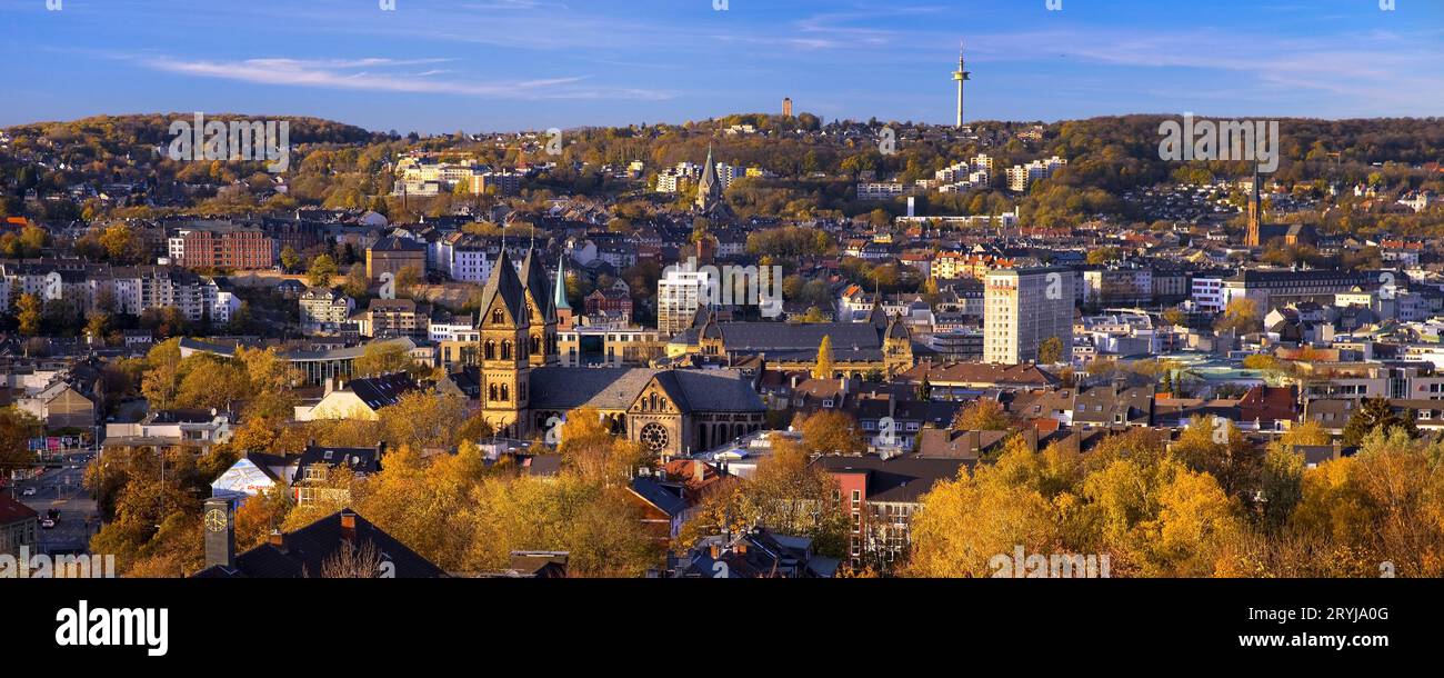 Panoramic view of Elberfeld, Wuppertal, Bergisches Land, North Rhine ...