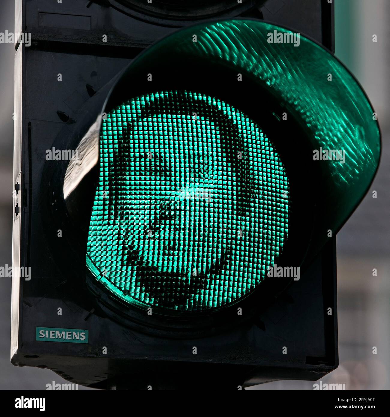 Green Engels traffic lights at the Engels House, birthplace of ...