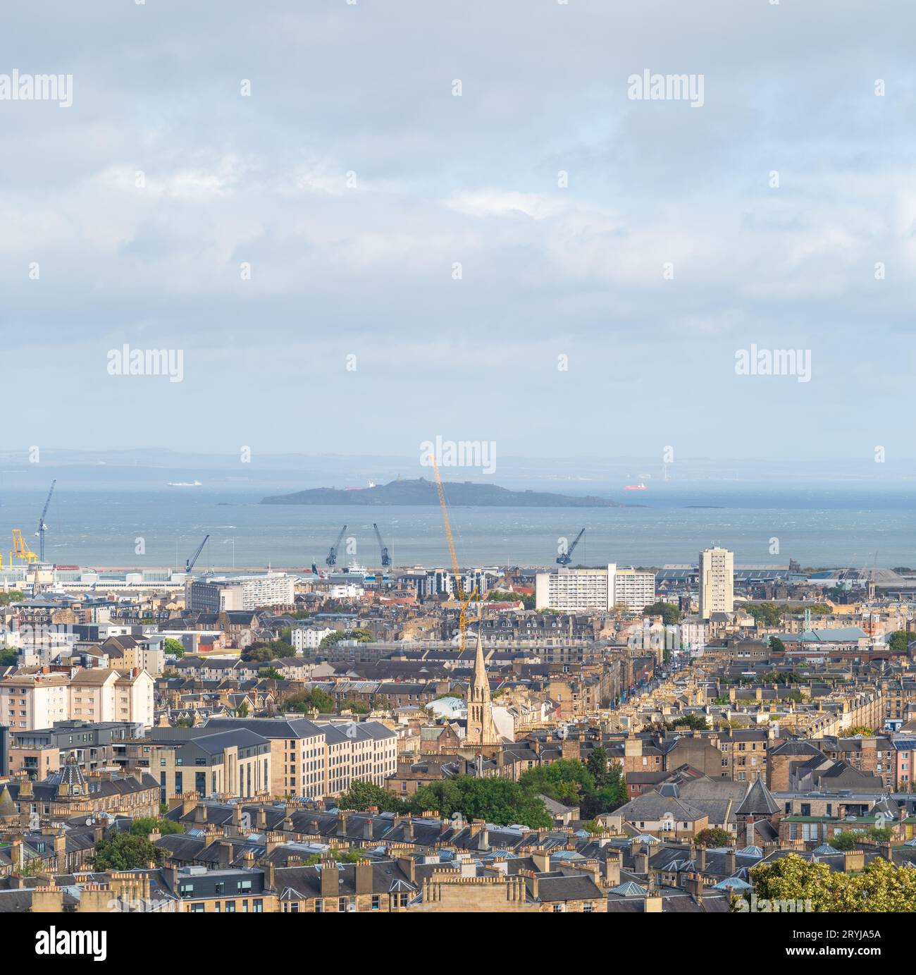 Edinburgh, Scotland, UK - View from Calton Hill to Leith and River ...