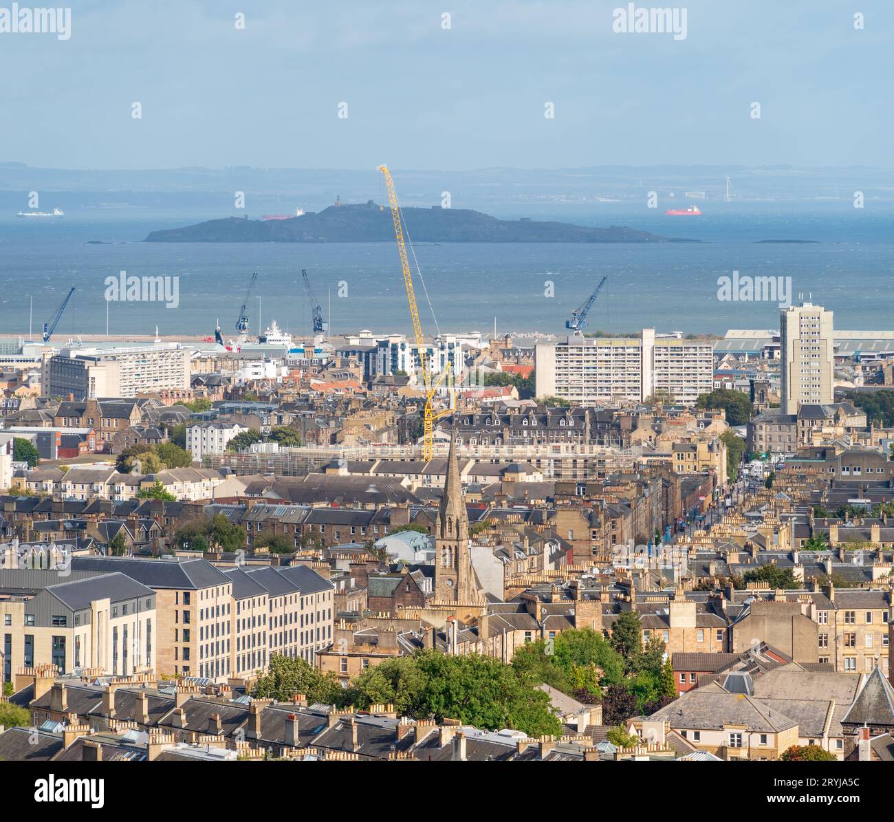 Edinburgh, Scotland, UK - View from Calton Hill to Leith and River ...