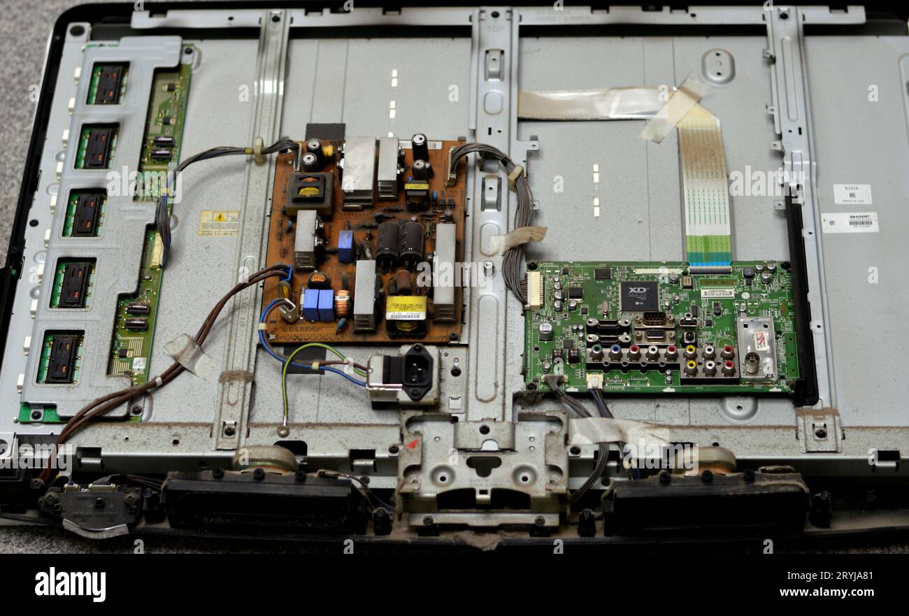 Cairo, Egypt, September 26 2023: interior of LCD TV Television main ...