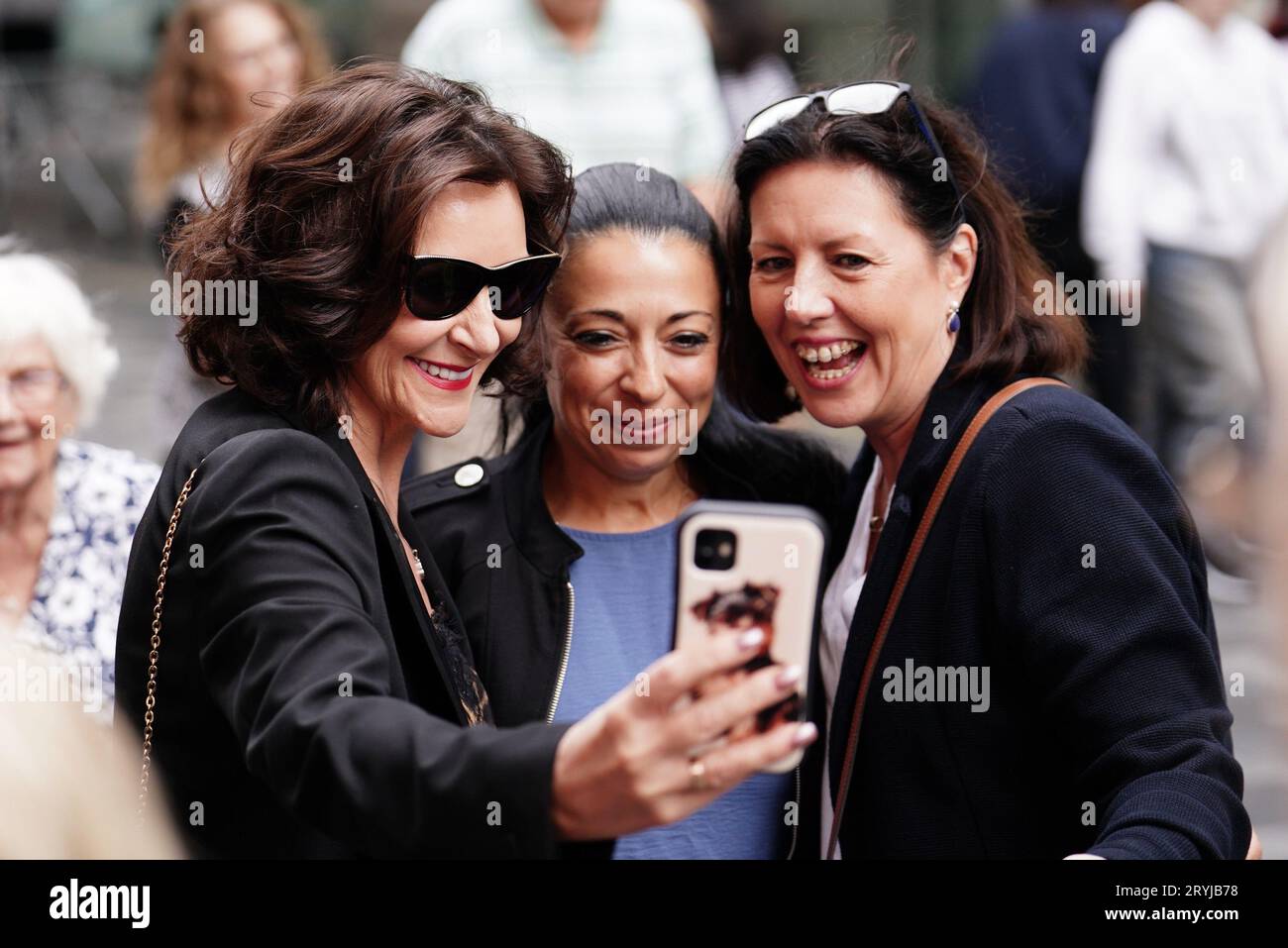 Shirley Ballas (left) poses for a selfie as she attends the first night ...