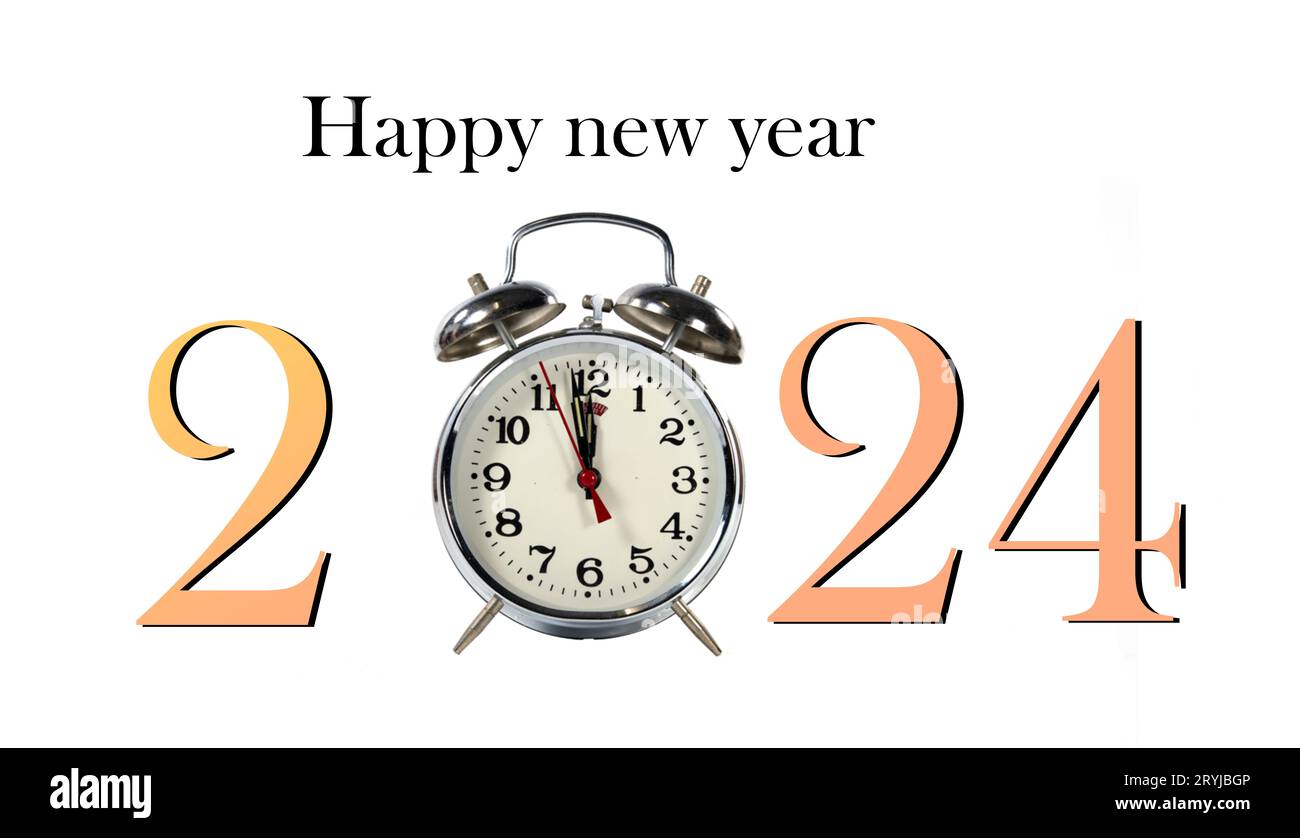New year 2024 clock Cut Out Stock Images & Pictures - Alamy
