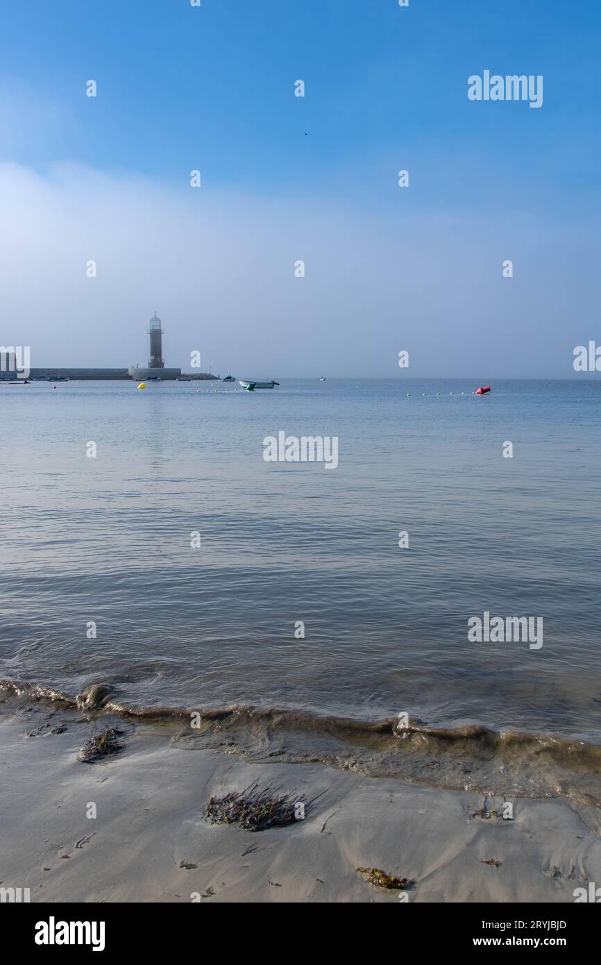 Beach of samil in a foggy day Stock Photo - Alamy
