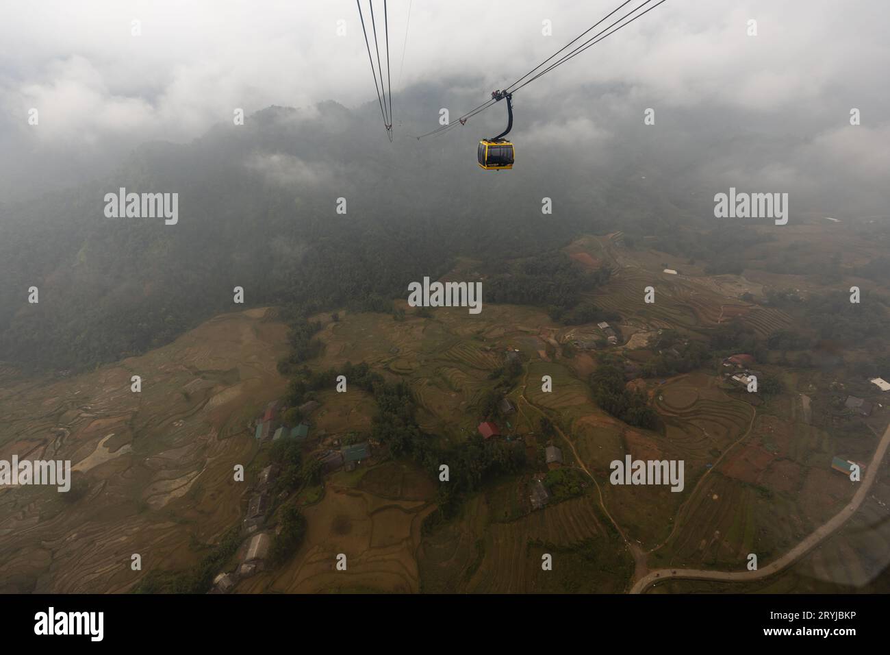 The Cable Car at the Fansipan at Sapa in Vietnam Stock Photo - Alamy