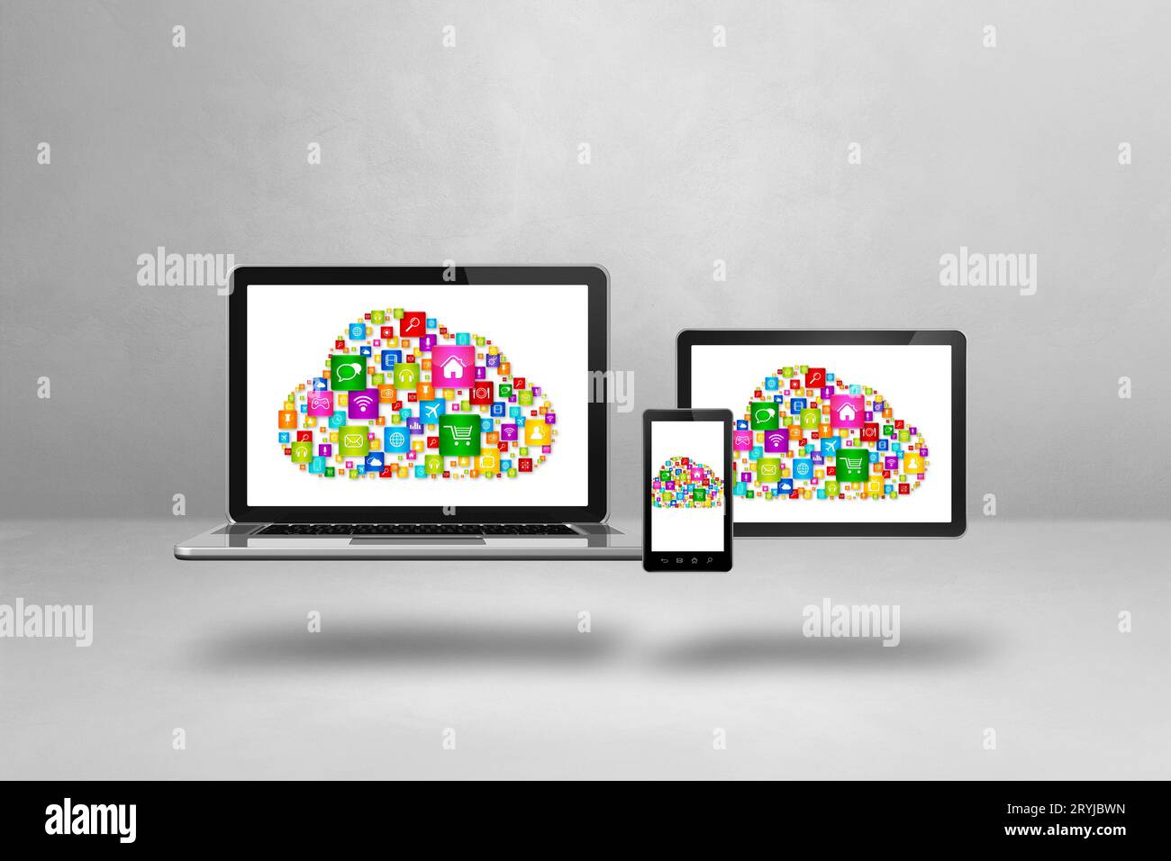 Cloud computing connection icons hi-res stock photography and images ...