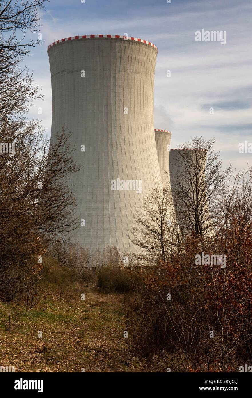 Nuclear power plant. Cooling towers. Nuclear power station. Mochovce ...