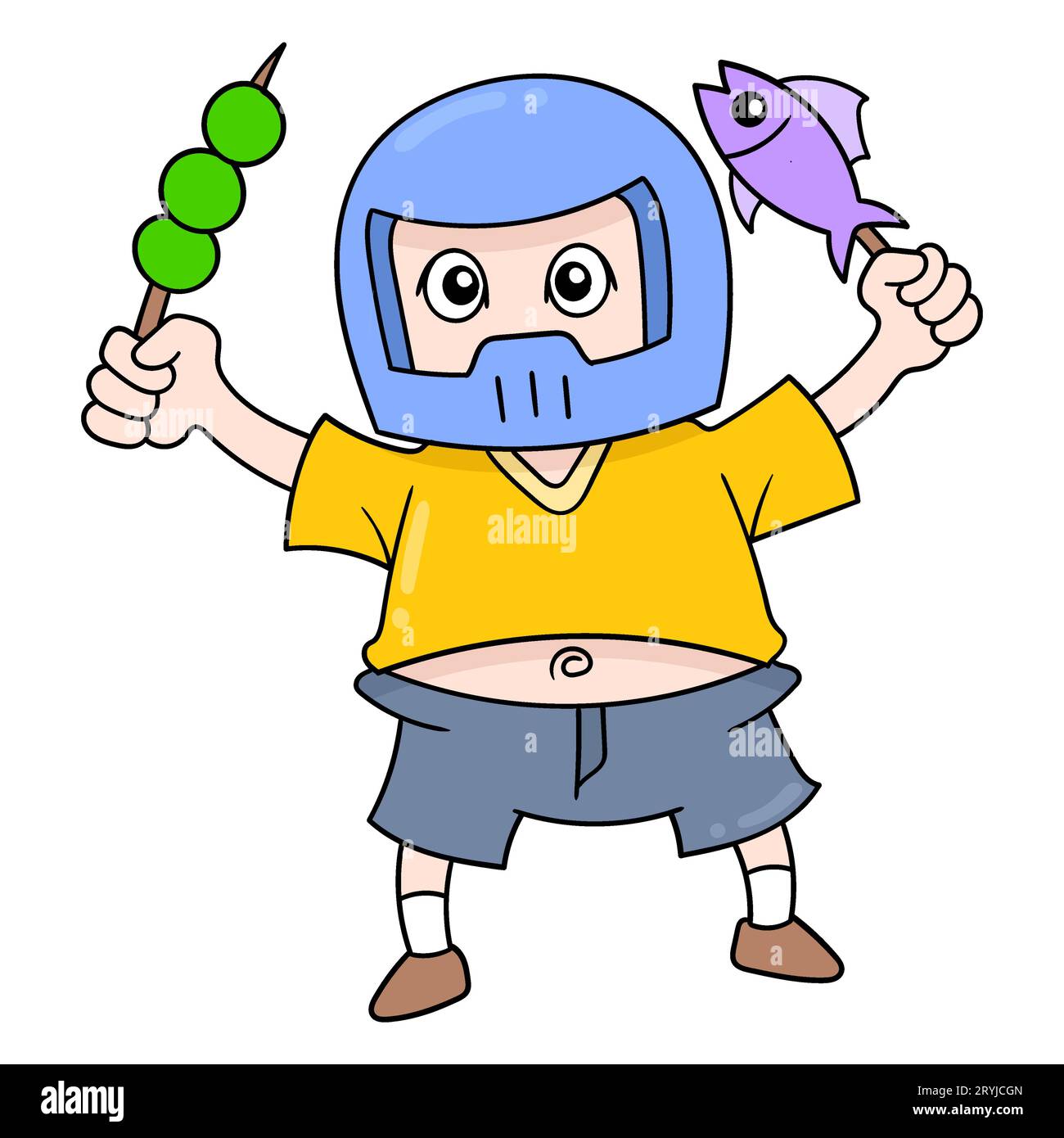 Cartoon illustration hungry boy hi-res stock photography and images - Alamy