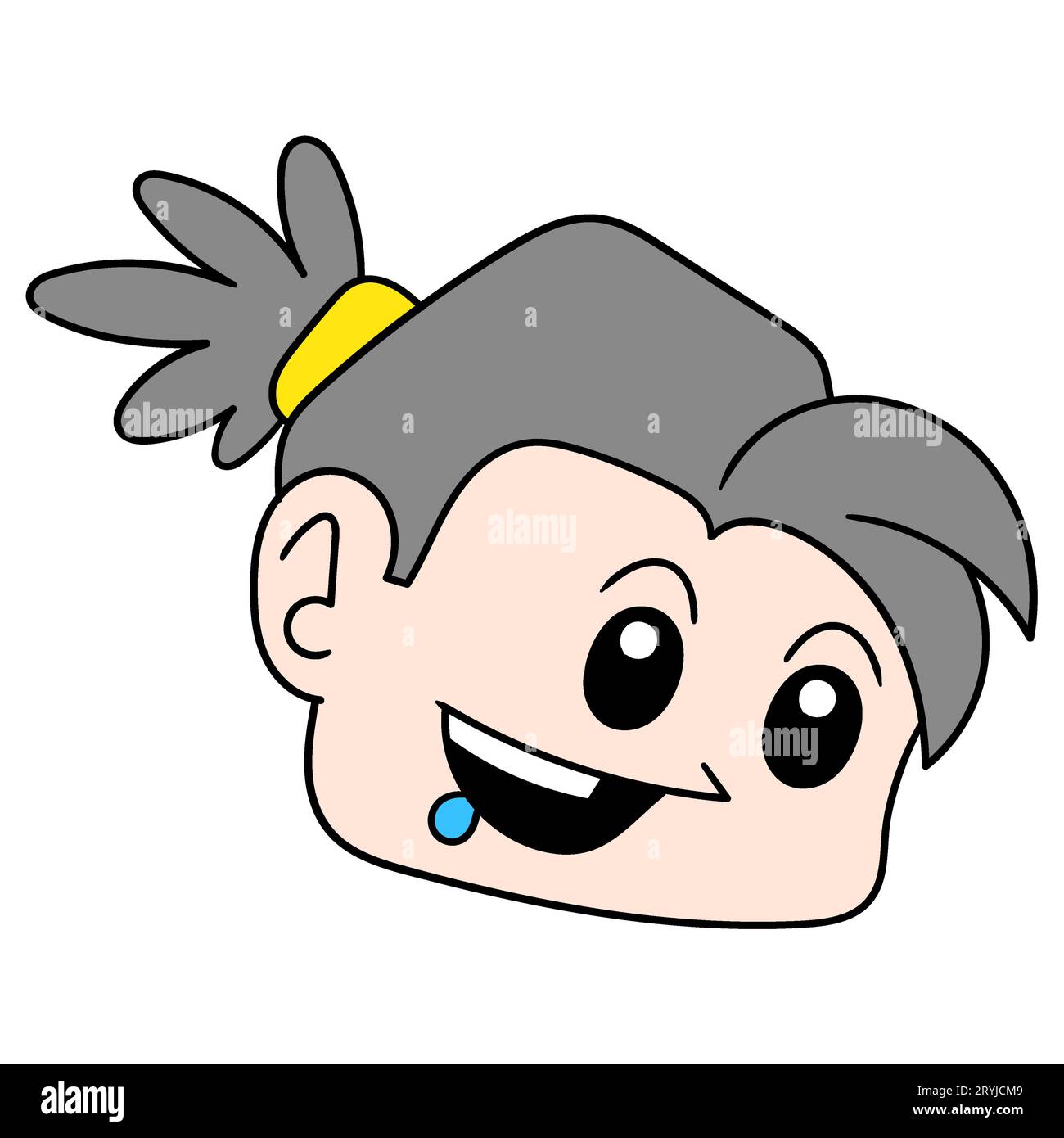 head boy is drooling hungry, vector illustration carton emoticon ...