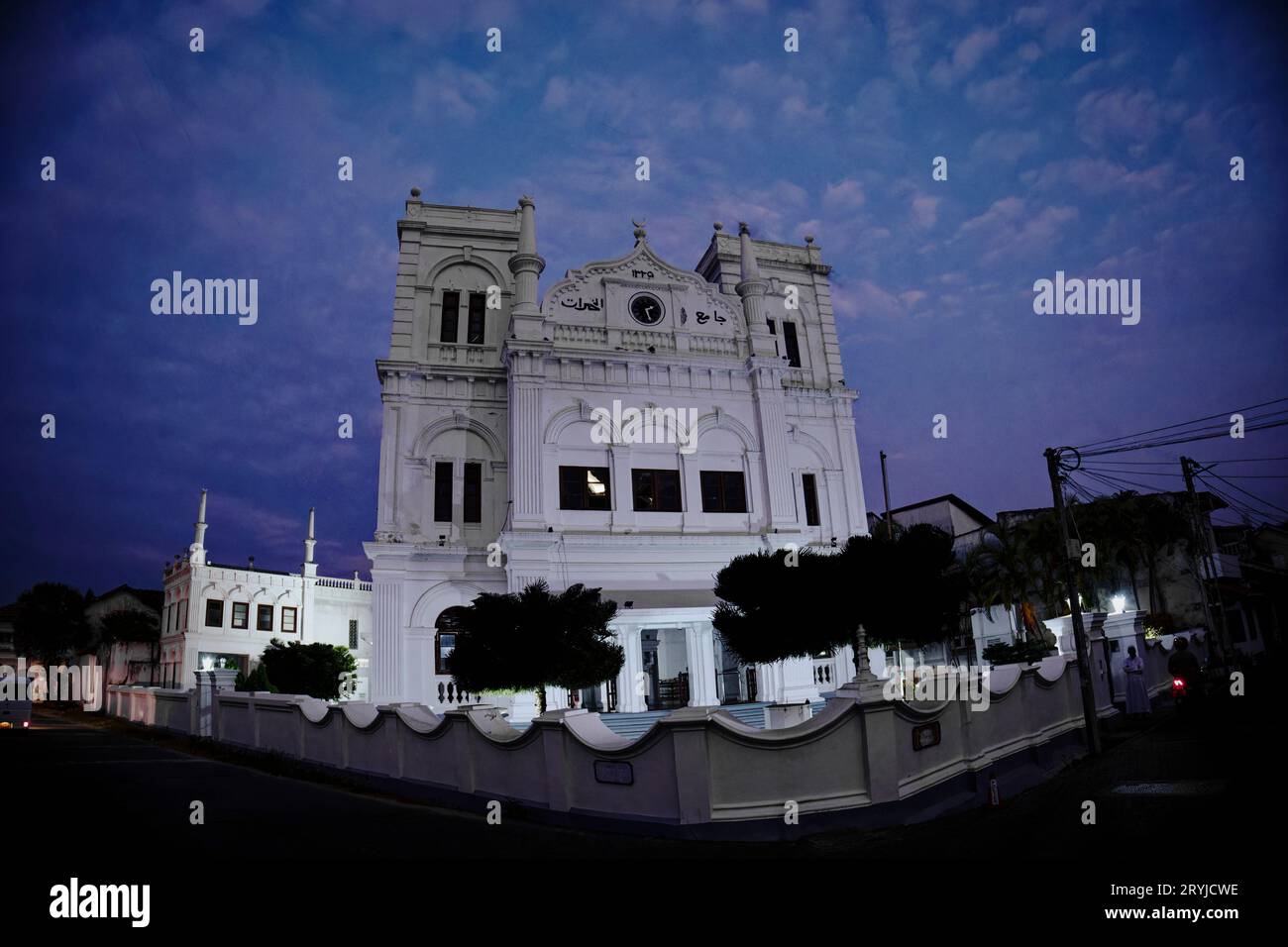 Muslim mosque in galle fort long exposure night time Stock Photo - Alamy