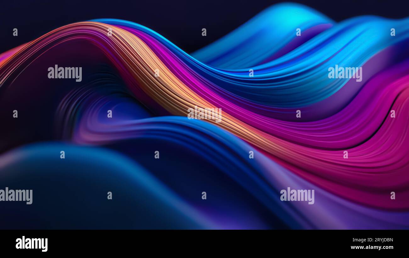 3d abstract geometric wavy liquid hi-res stock photography and images ...