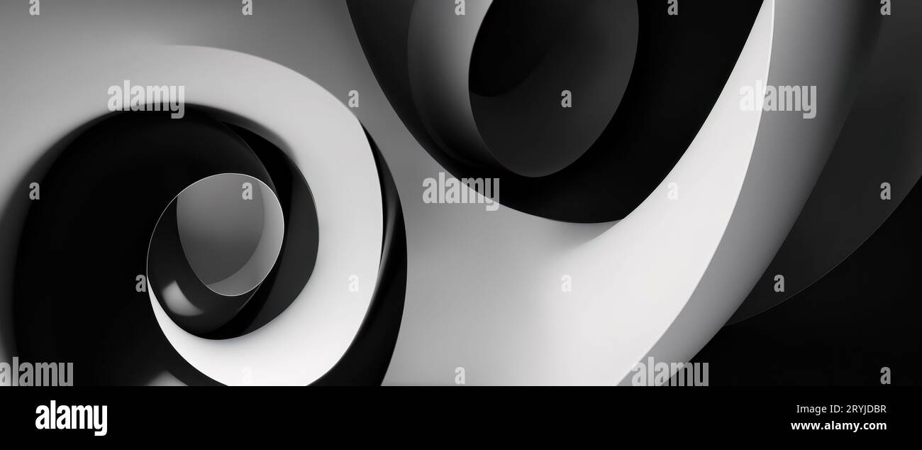 Monochrome spiral pattern hi-res stock photography and images - Alamy