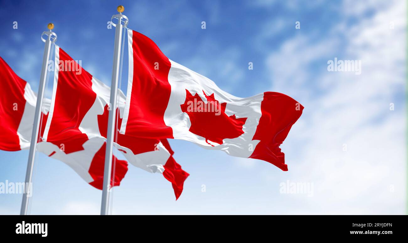 Three canada national flags hi-res stock photography and images - Alamy