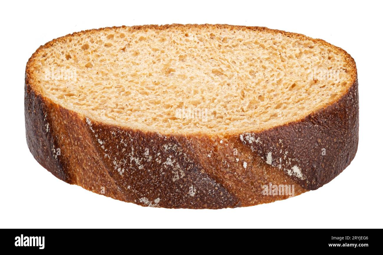 Rye bread slice isolated on white background, full depth of field Stock ...