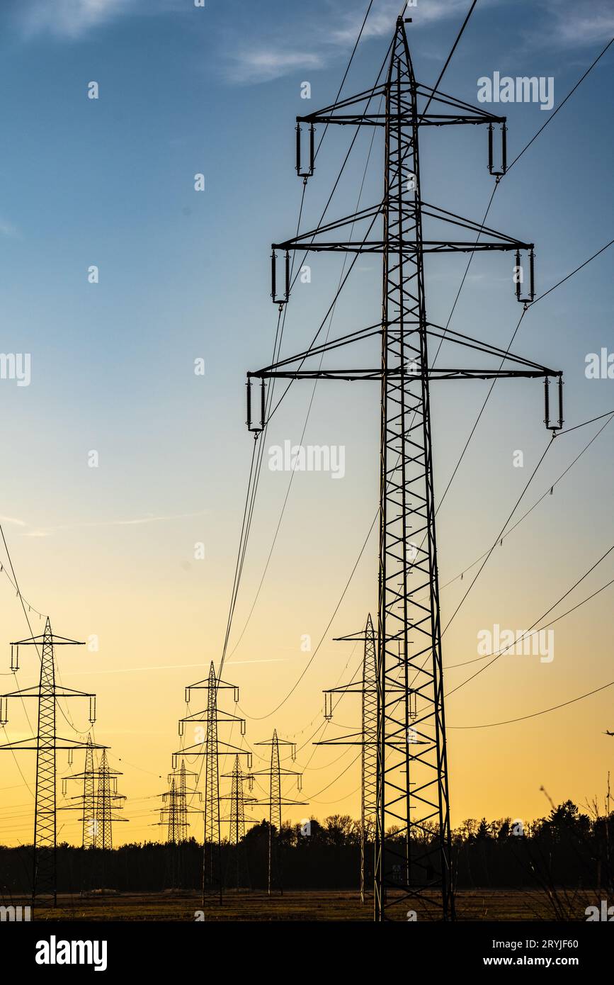 High voltage pylons Stock Photo - Alamy