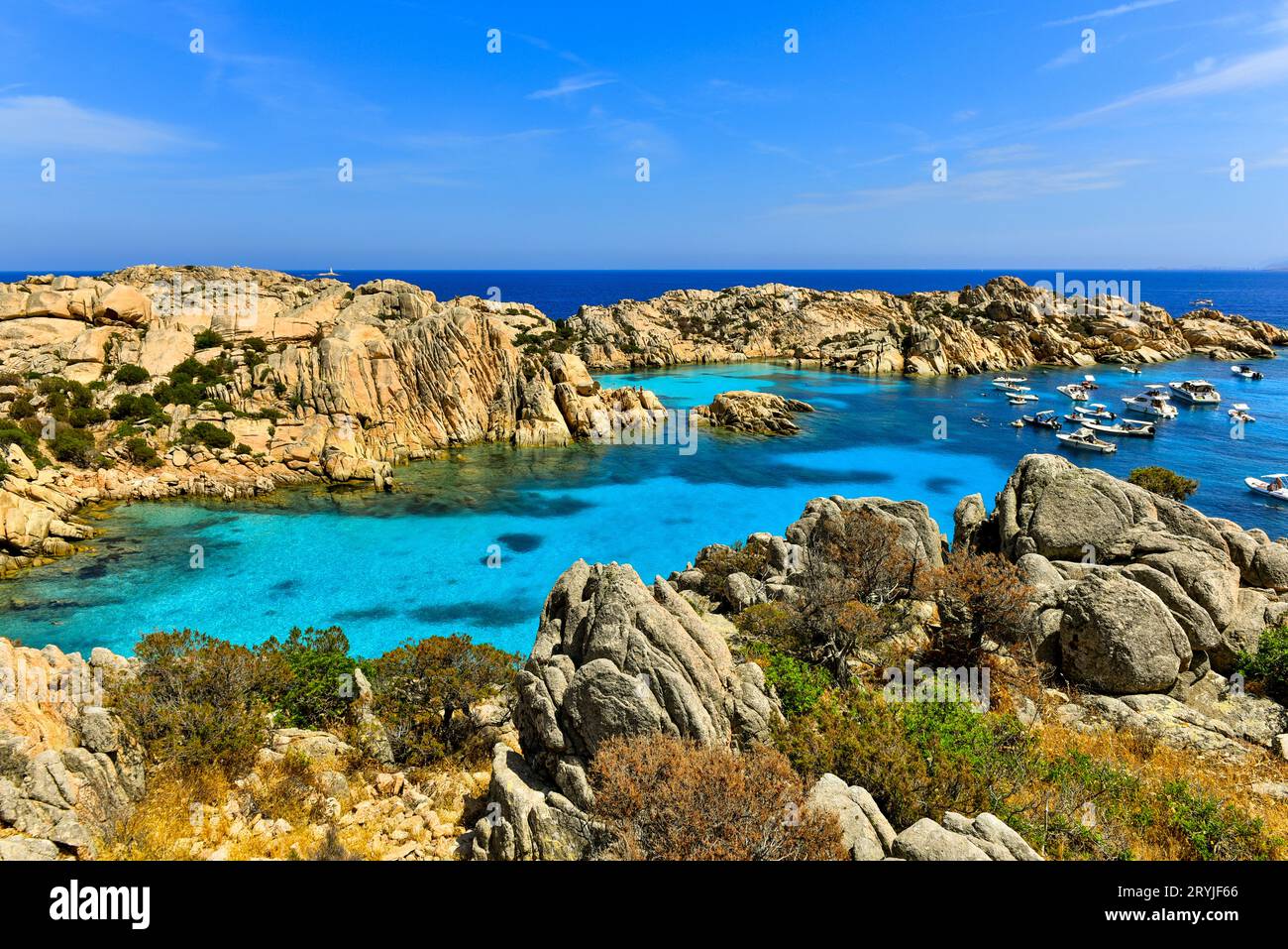Spiaggia di Cala Coticcio in Isola di Caprera, Sardinia, Italy, on a ...
