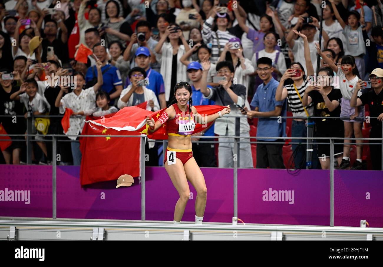 Hangzhou, China's Zhejiang Province. 1st Oct, 2023. Wu Yanni of China ...