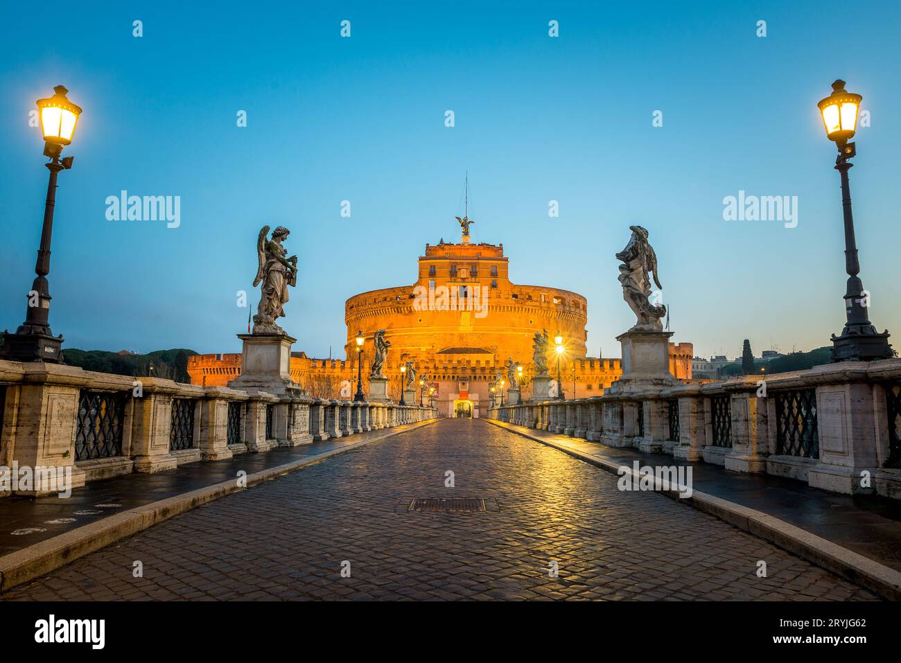 Angel Castle with bridge in Rome, Italy Stock Photo - Alamy