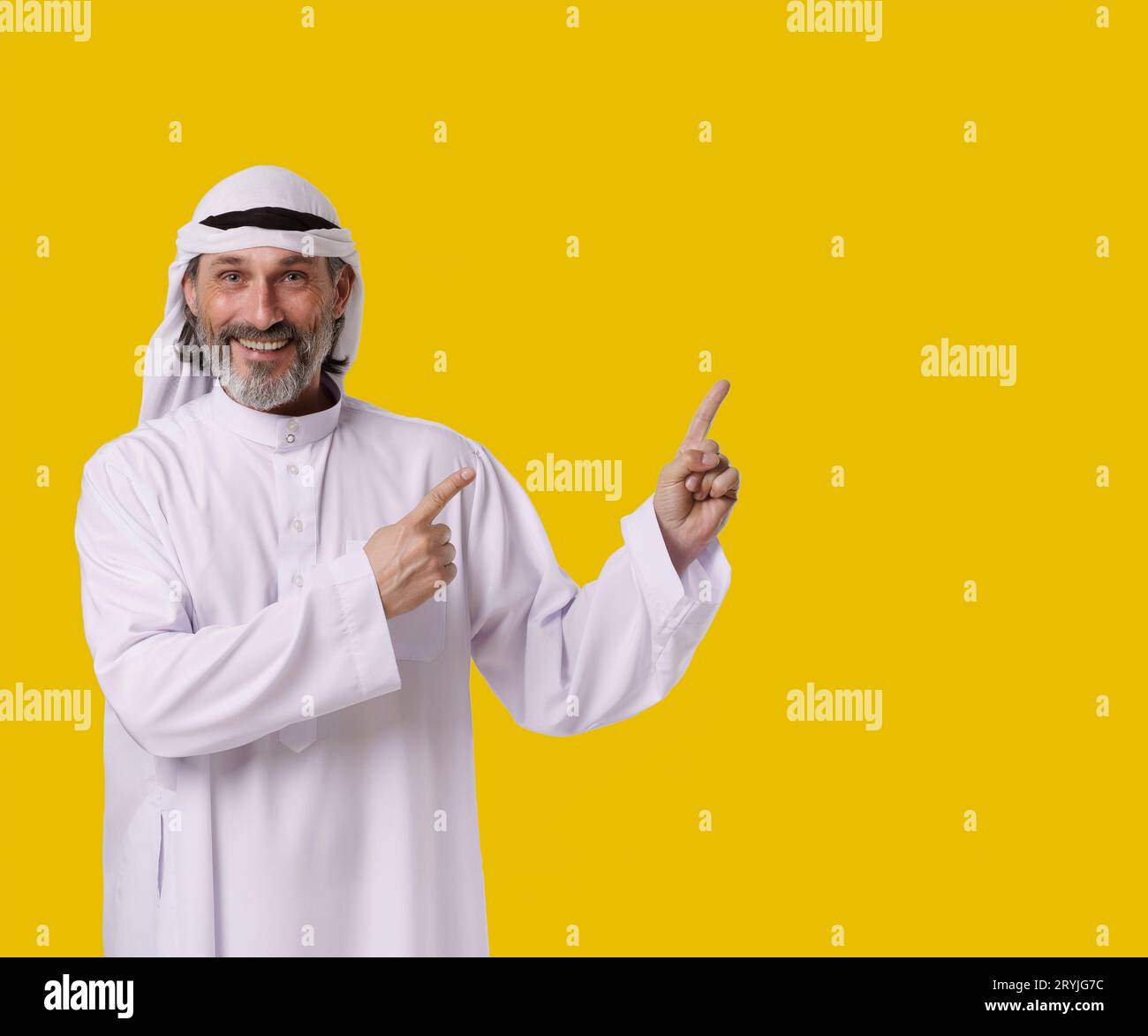Smiling Arab man captures his cheerful and confident personalit, he ...