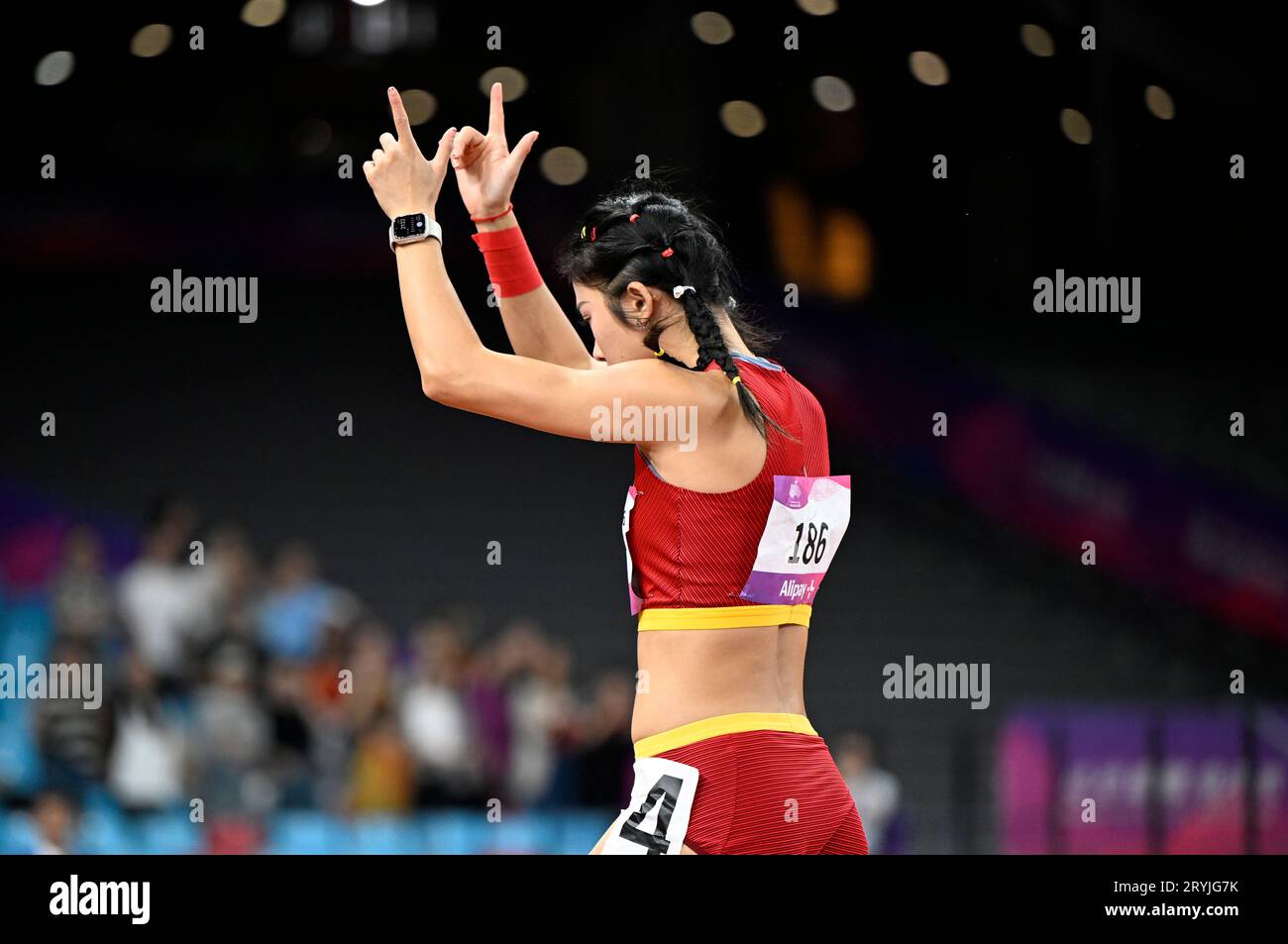 Hangzhou, China's Zhejiang Province. 1st Oct, 2023. Wu Yanni of China ...