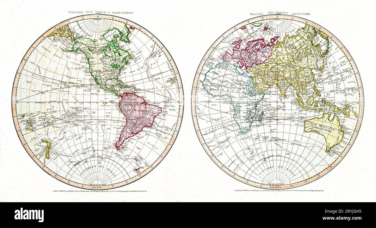 Eastern and western hemisphere map hi-res stock photography and images ...