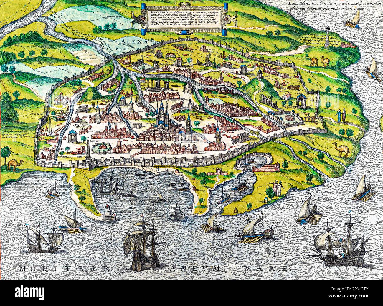 Old map of alexandria hi-res stock photography and images - Alamy