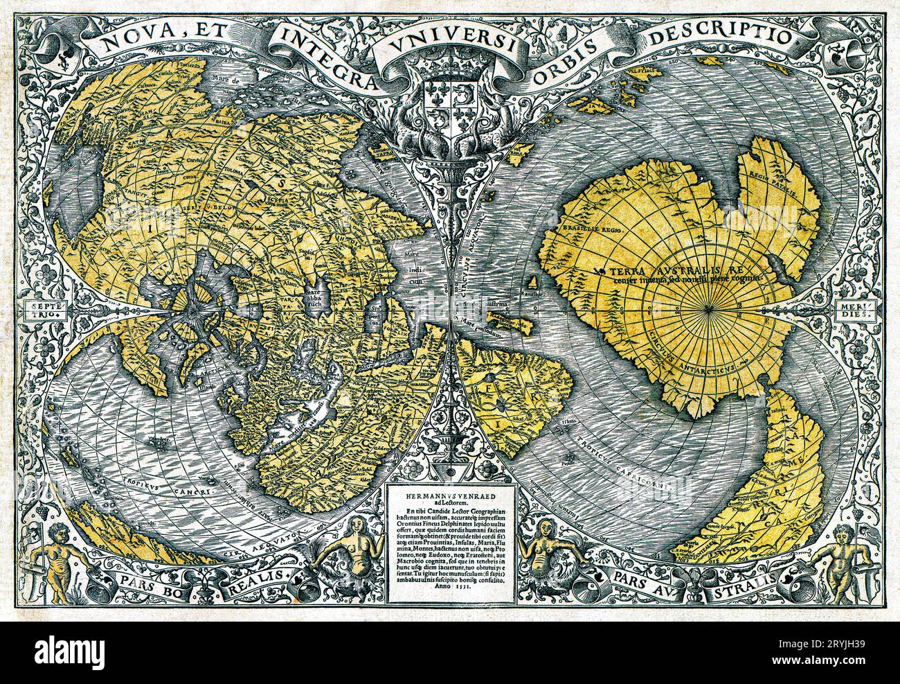 Noua, et integra uniuersi orbis descriptio (1531) by Oronce Finé Stock ...