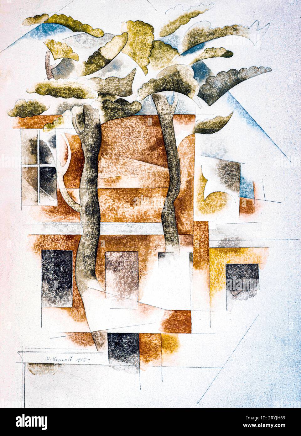 Bermuda: Houses Seen Through Trees (1918) painting in high resolution ...