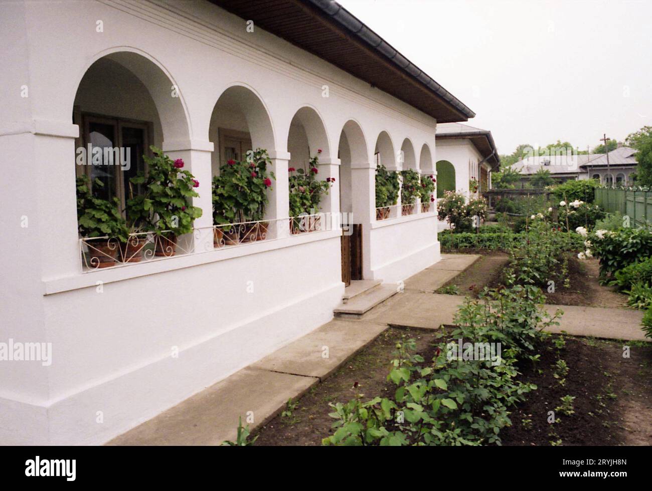 Ilfov County, Romania, 1990. The nun's lodging at Tiganesti Monastery ...