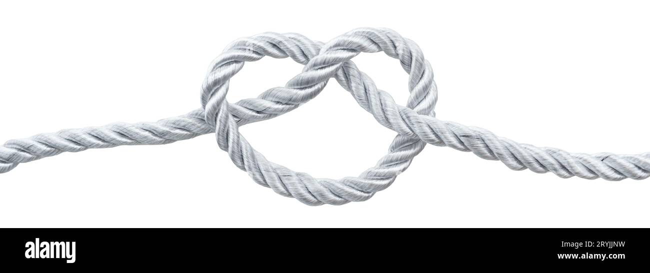 White elastic rope with a loop on a white background. Rope Stock Photo ...