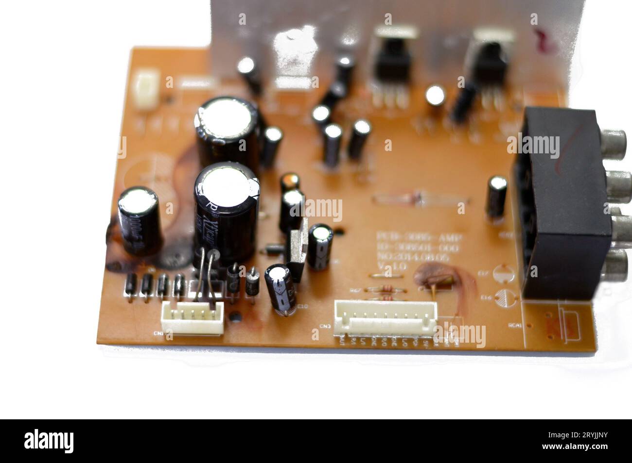 Cairo, Egypt, September 19 2023: Electronic board of a car subwoofer ...