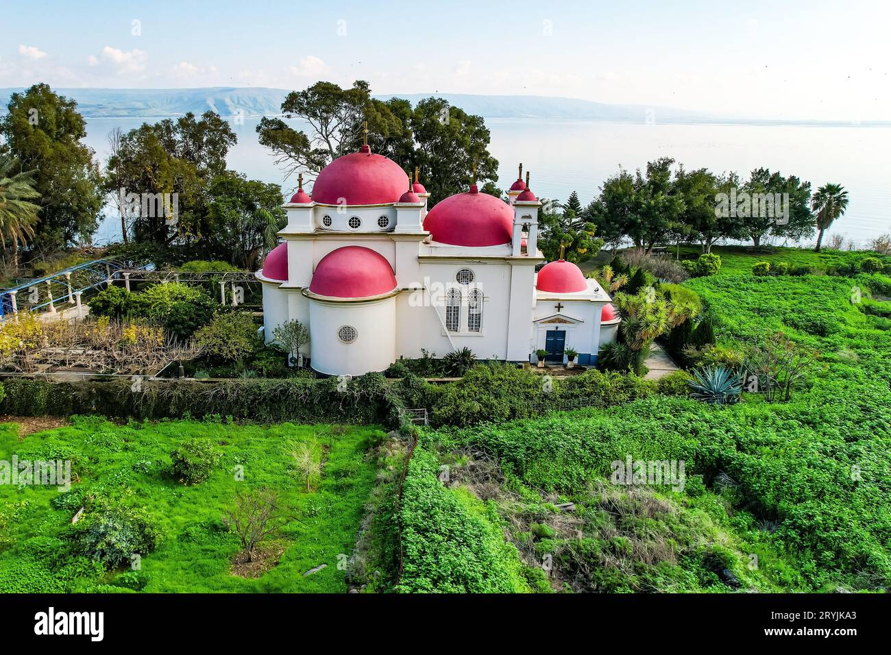 Pink domes with golden crosses Stock Photo - Alamy