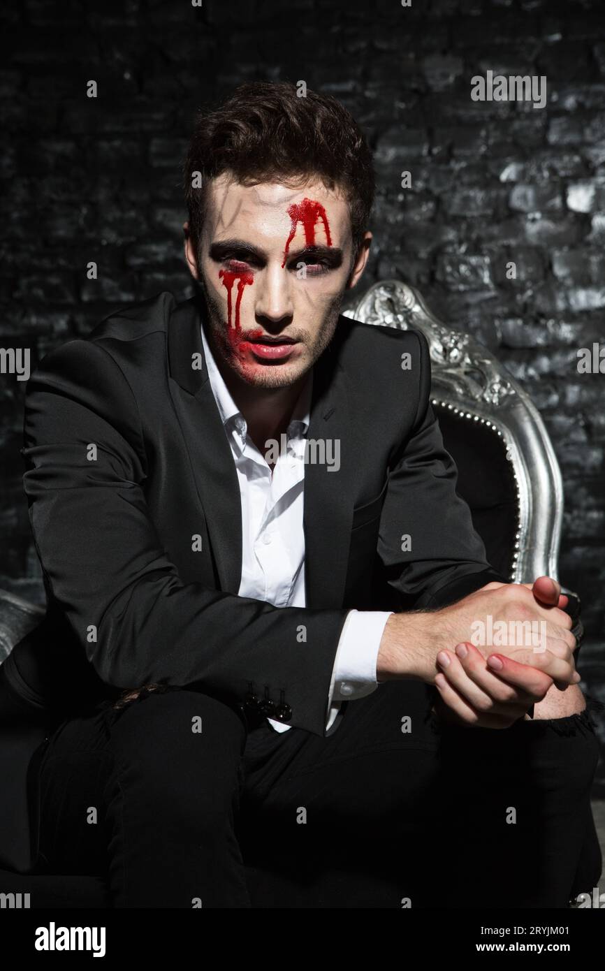Portrait handsome vampire hi-res stock photography and images - Alamy