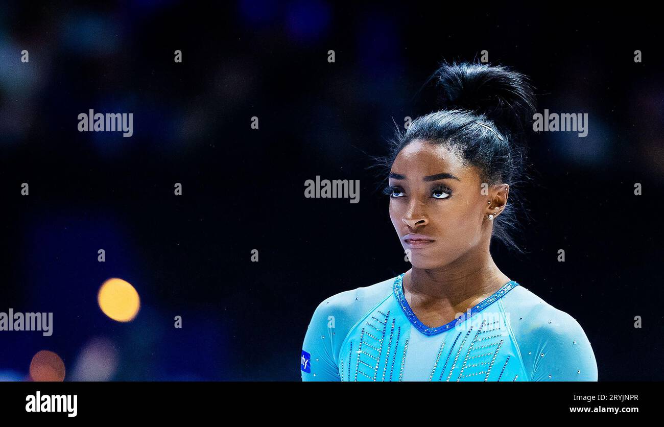 ANTWERP - American gymnast Simone Biles in action on the XXX event ...