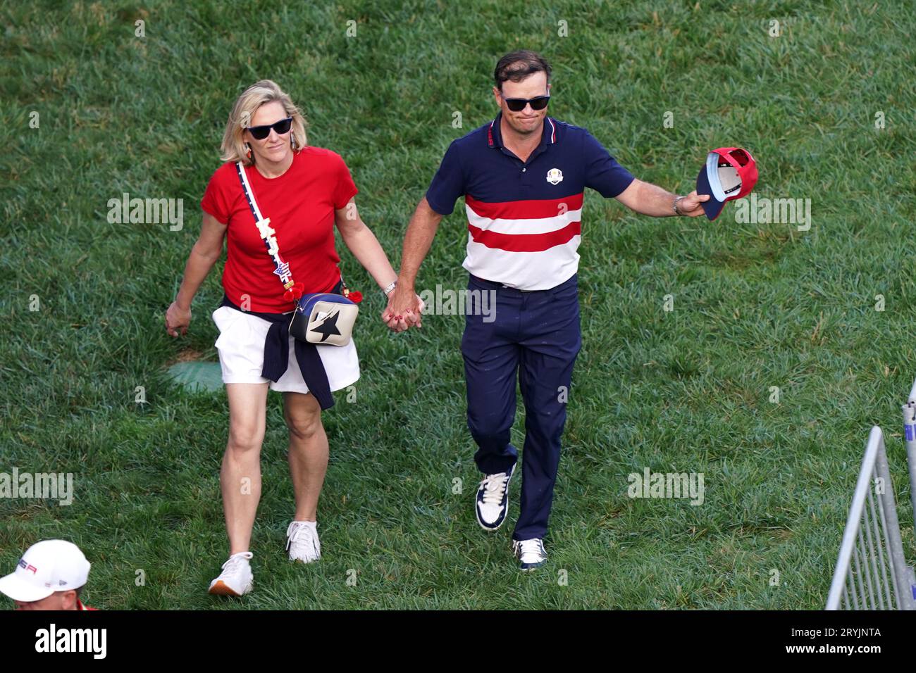 Team USA's Zach Johnson waves to the crowd after Europe regained the ...