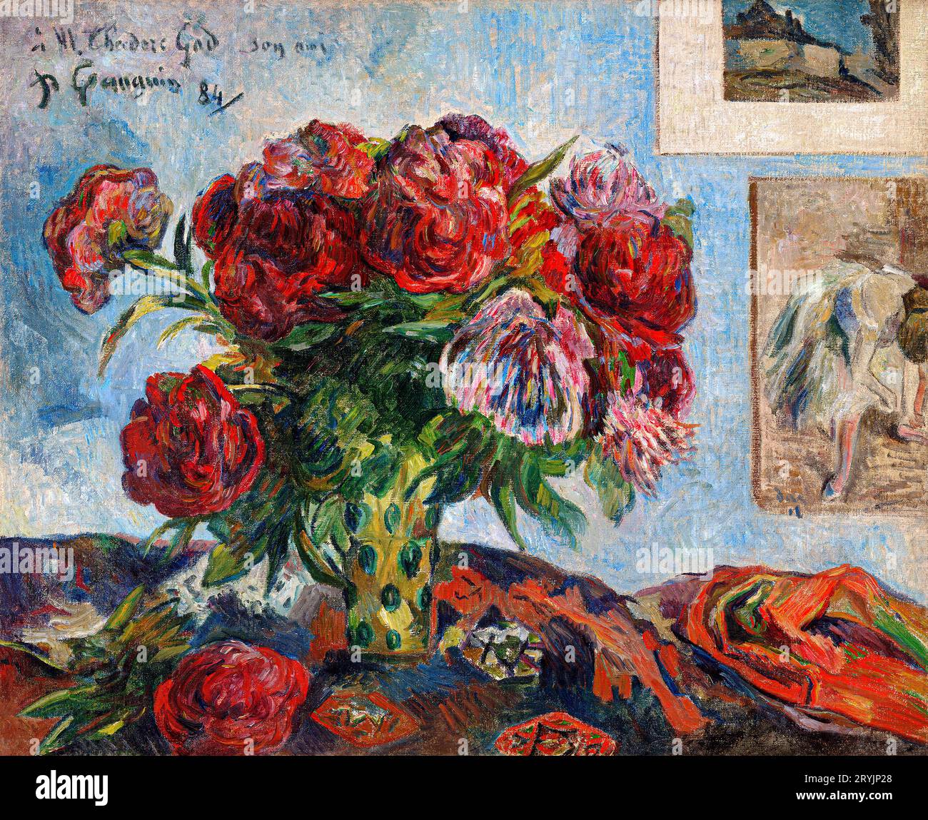 Still Life with Peonies (1884) by Paul Gauguin Stock Photo - Alamy