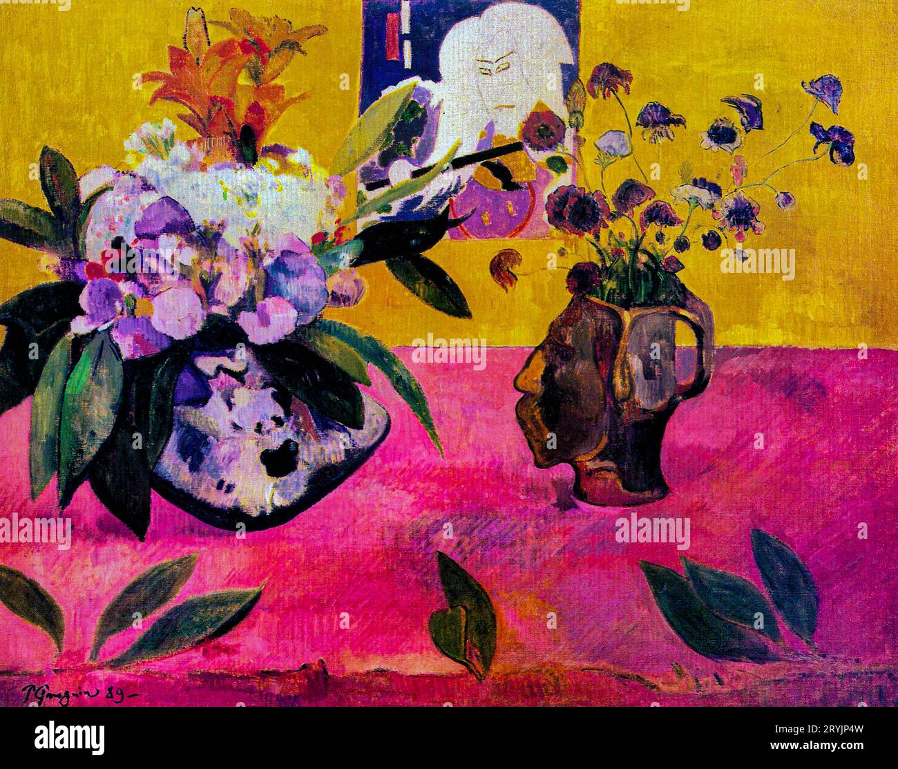 Paul Gauguin's Still Life with Head-Shaped Vase and Japanese Woodcut ...