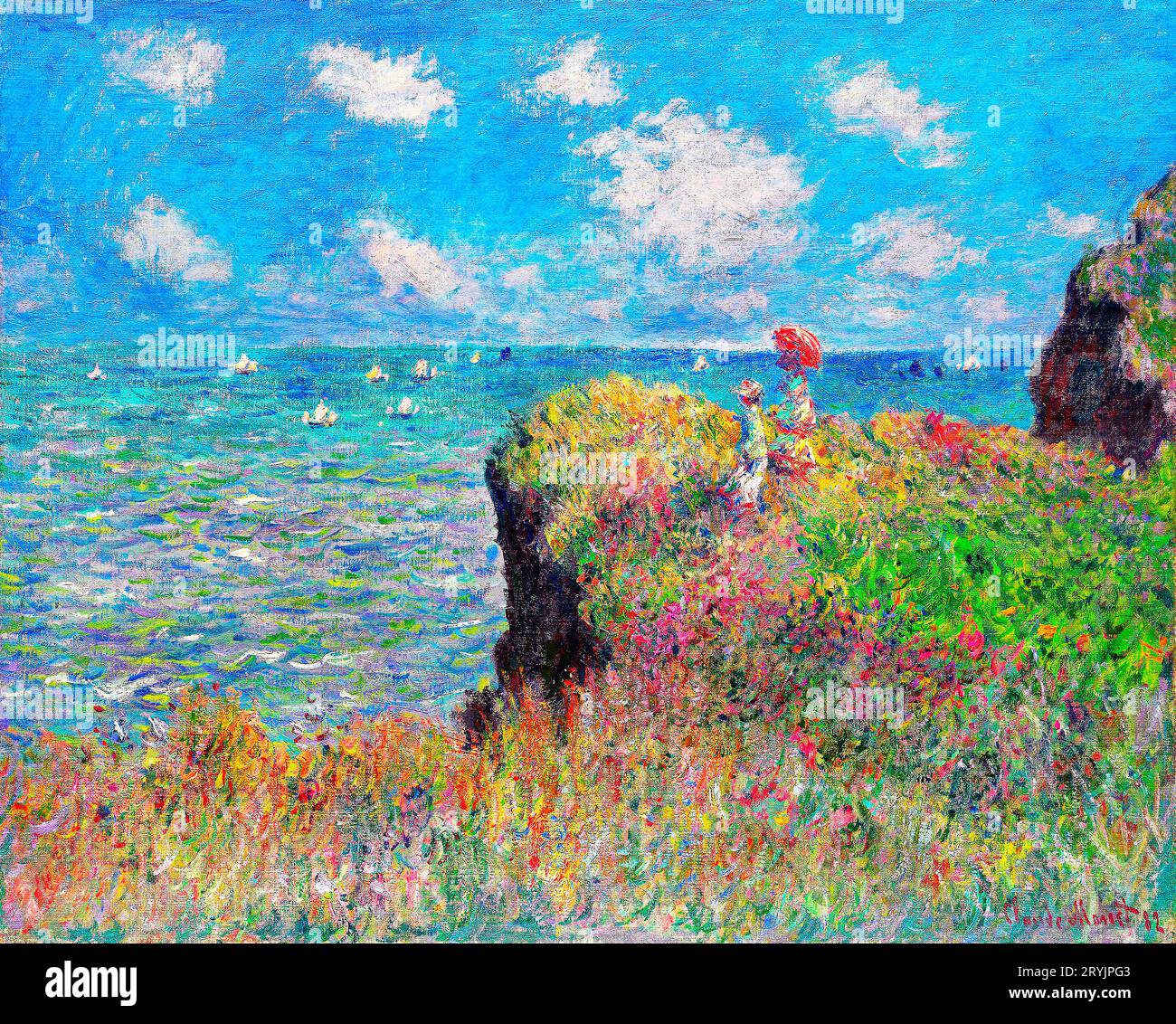 Cliff Walk at Pourville (1882) by Claude Monet. Original from the Art ...