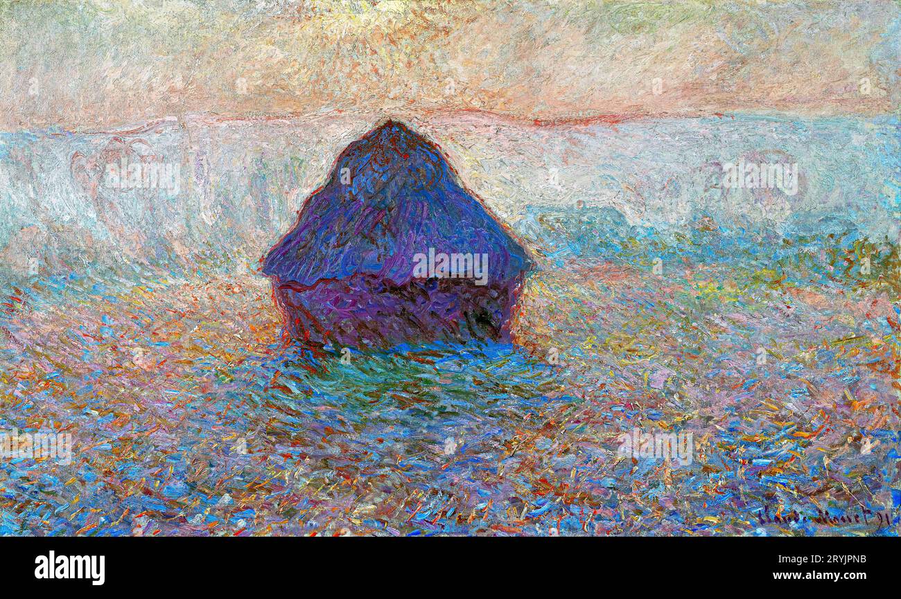 Claude Monet's Grainstack, Sun in the Mist famous painting Stock Photo ...
