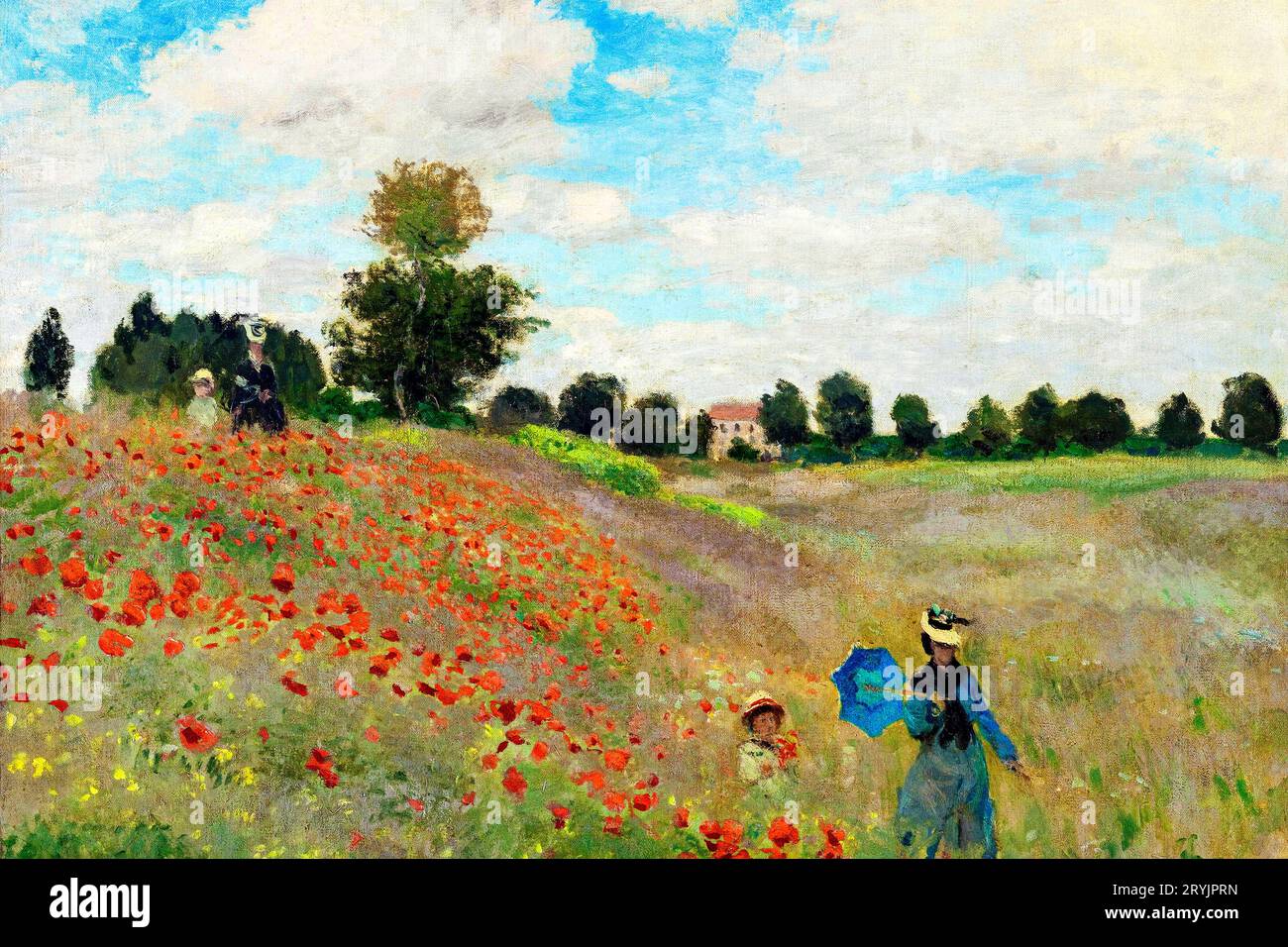Claude Monet. The Poppy Field near Argenteuil famous painting Stock ...