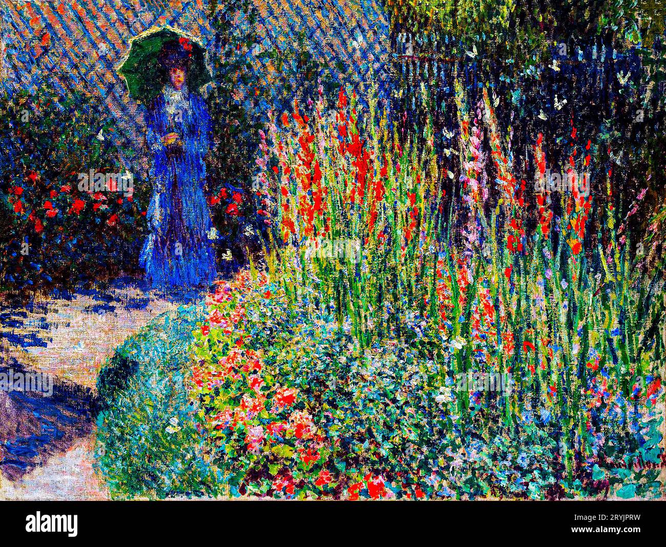 Claude Monet's Rounded Flower Bed famous painting Stock Photo - Alamy