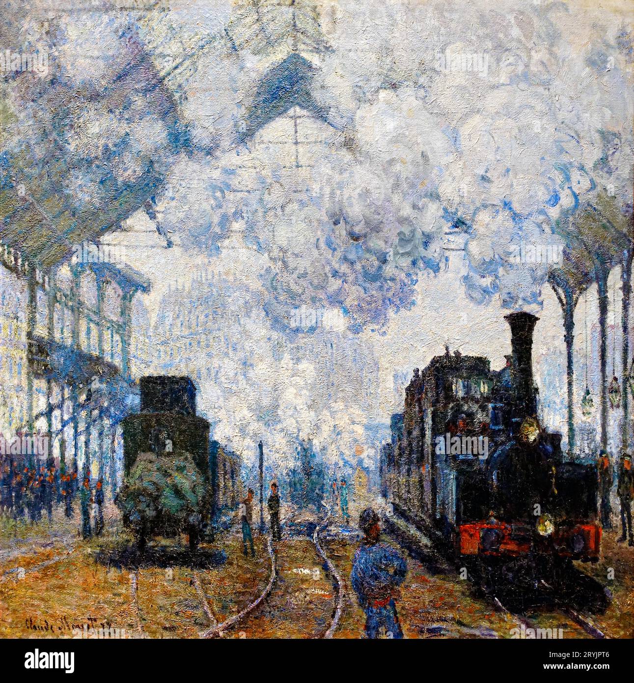 Claude Monet's Arrival of the Normandy Train famous painting Stock ...